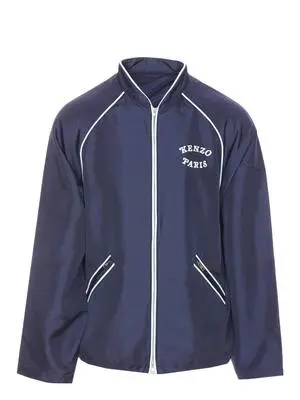 Kenzo Logo Printed Zip-up Jacket - Blue