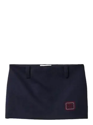 Miu Miu Embroidered Logo Mini Skirt - Blue