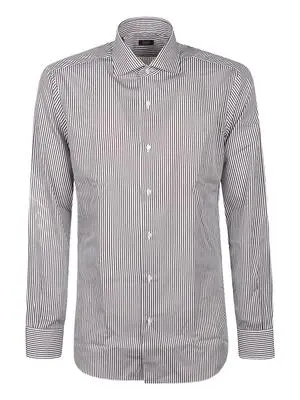 BARBA NAPOLI Long-sleeved Shirt - White/brown