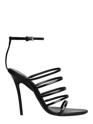 ALAÏA Alaïa Black Patent Leather Strappy Stiletto Sandals