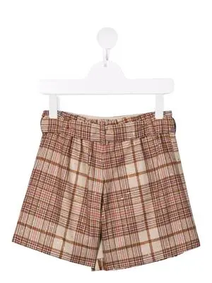 Brunello Cucinelli Plaid Wrap Shorts - Brown