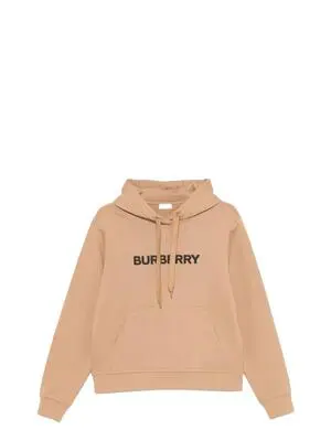 Burberry Logo Detailed Drawstring Hoodie - Nude