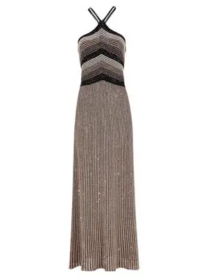 D.exterior Halterneck Maxi Dress - Multicolor