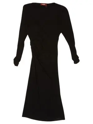 Max Mara Draped Midi Dress - Black