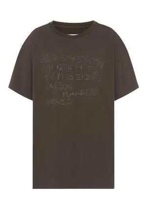 MAISON MARGIELA Maison Margiela Numbers Printed Crewneck T-Shirt Brown