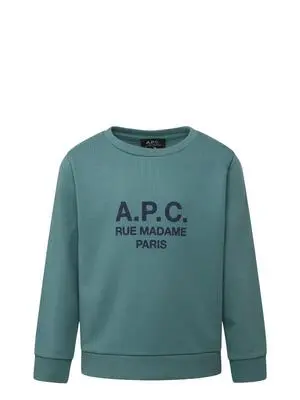 A.p.c. Elie Logo-print Cotton Sweatshirt - Blue