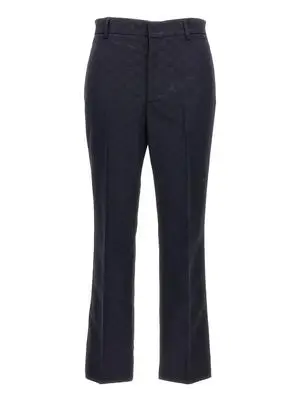 Gucci Gg Jacquard Mid-rise Trousers - Grey