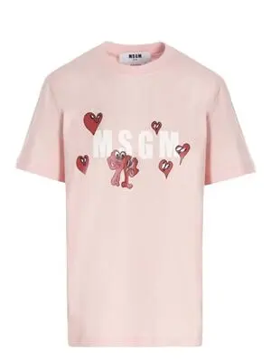 MSGM Graphic Print T-shirt - Nude