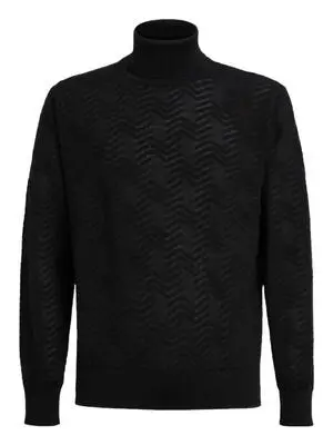 Missoni Chevron Pattern Turtleneck Pullover - Black