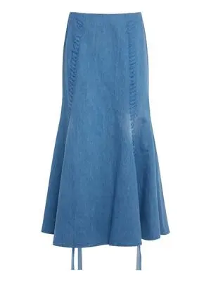 Gabriela Hearst Seamed Midi Skirt - Blue
