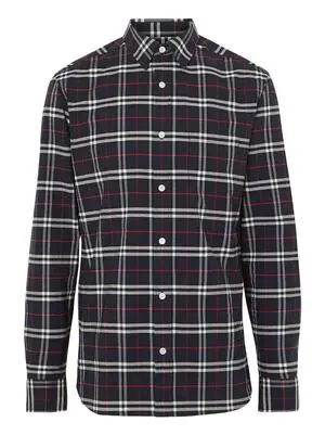 Burberry Checkered Shirt - Black