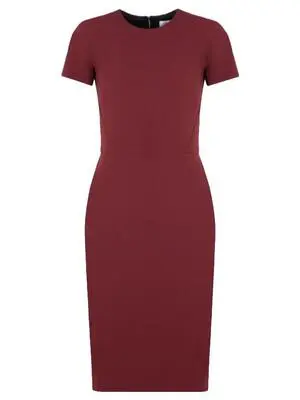 Victoria Beckham Dart Detailed Crepe Midi Dress - Red