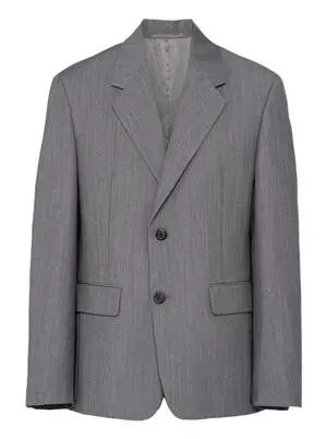 Prada Buttoned Tailored Blazer - Grey