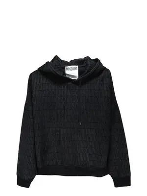 Moschino Monogrammed Hooded Long Sleeve Hoodie - Black