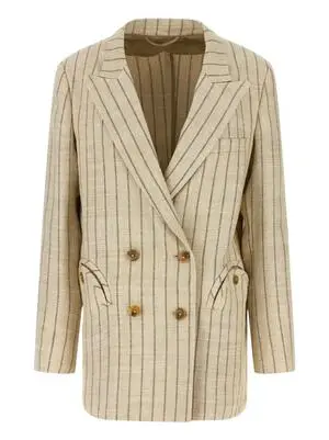 BLAZÉ MILANO Blaze Milano Double-Breasted Striped Blazer