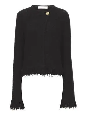 Chloé Tweed Frayed Edge Jacket - Black