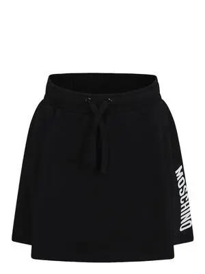 Moschino Drawstring Skirt With Logo Detail - Black