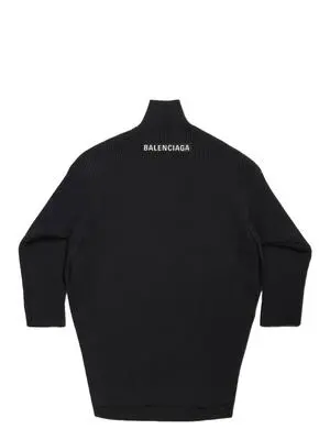 Balenciaga Half-zip High Neck Poncho - Black