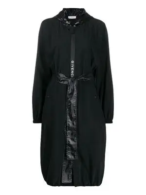 Givenchy Hooded Belted Raincoat - Black