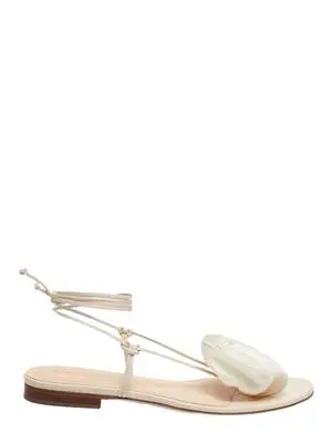 Magda Butrym Floral Ankle-tie Flat Sandals - Cream