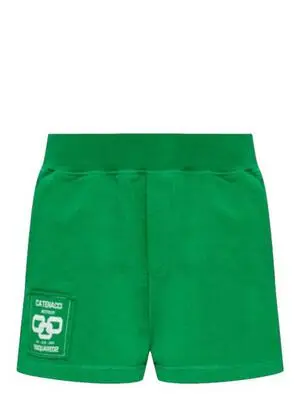 Dsquared2 Logo Patch Elasticated Waistband Shorts - Green