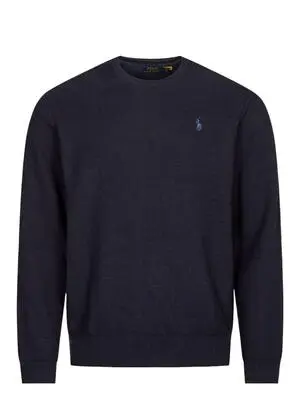 Polo Ralph Lauren Textured Crewneck Jumper With Embroidered Logo - Black