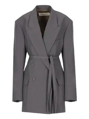 Dries Van Noten Double-breasted Belted Blazer - Black