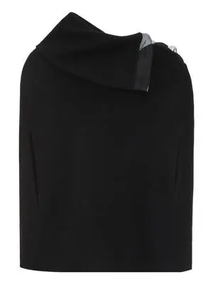 Emilio Pucci Folded-edge Ribbed Poncho - Black