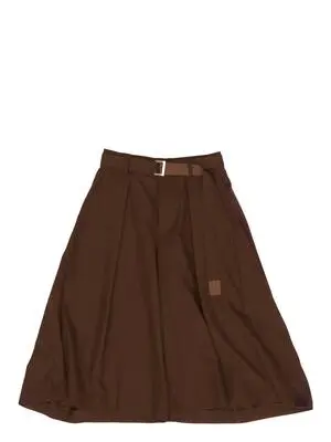 Sacai Wool Blend Pleated Shorts - Brown