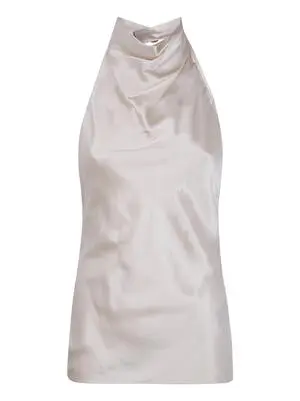 Balmain Halter Neck Sleeveless Top - White