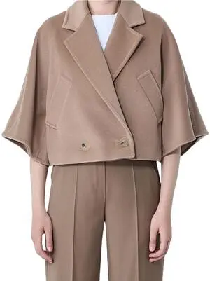 Max Mara Cropped Wool Jacket - Nude