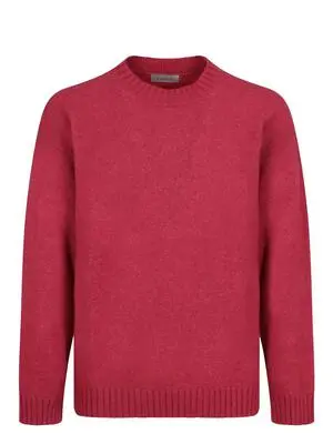 LANEUS Ribbed Knit Pullover - Red