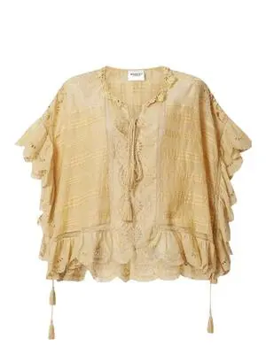 Isabel Marant Étoile Floral Lace Kaftan Top - Nude