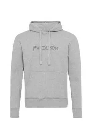 J.W.ANDERSON Logo Embroidered Drawstring Hoodie - Grey