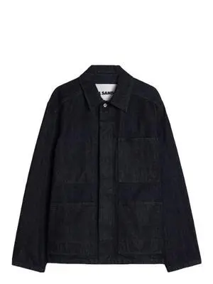 JIL SANDER Button Detailed Straight Hem Overshirt - Magnet
