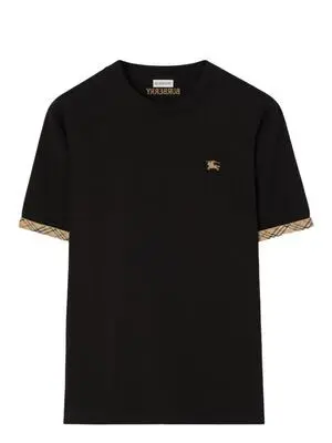 Burberry Check Trim Crewneck T-shirt - Black