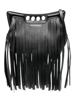 Alexander McQueen The Peak Fringed Mini Shoulder Bag - Black