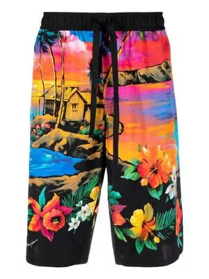 Dolce & Gabbana Printed Drawstring Bermuda Shorts - Multicolor