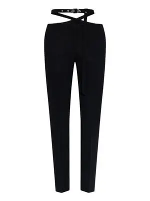 Attico The Cut-out Detailed Trousers - Black