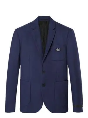 Versace Medusa Head Single-breasted Tailored Blazer - Blue