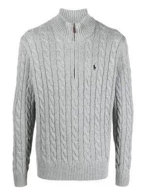 Polo Ralph Lauren Cable Knit Half-zip Sweater - Gray