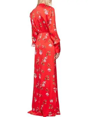 Magda Butrym High-necked Floral Maxi Dress - Red
