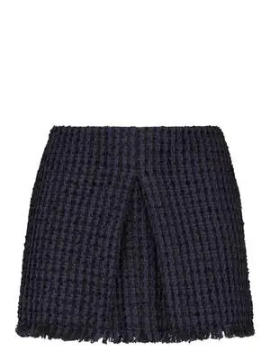 Dsquared2 Tweed Frayed-hem Miniskirt - Black