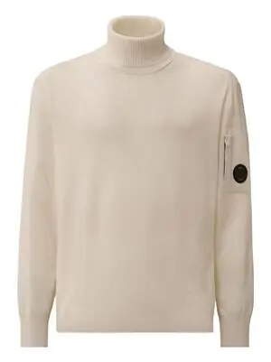 C.P. COMPANY Extrafine Half Zip Jumper - White