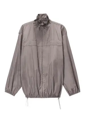 Alexander Wang Gathered Neck Oversized Track Jacket - Grey