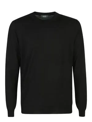 ZANONE Crewneck Knitted Jumper - Black