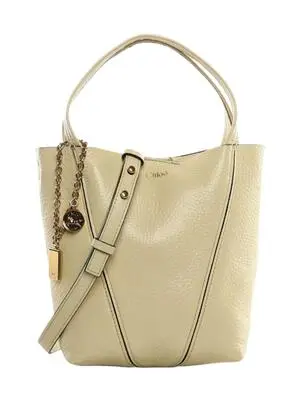 Chloé Spin Logo Printed Small Tote Bag - Beige