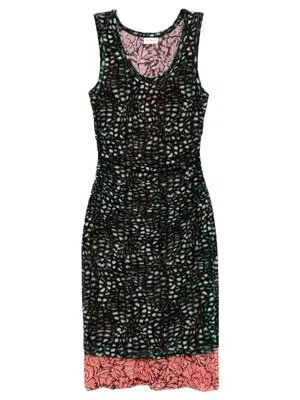 Dries Van Noten Sleeveless Graphic Print Dress - Black