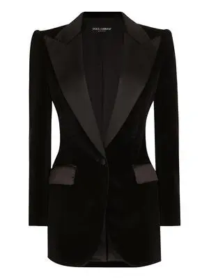 Dolce & Gabbana Single-breasted Velvet Tuxedo Jacket - Black