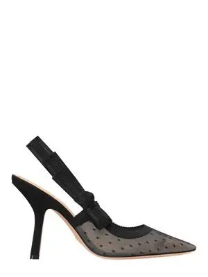 Dior Slingback Mesh Pointed Toe High Heel Pumps - Black